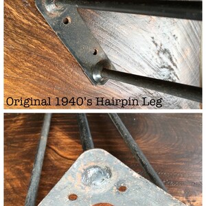 40 3-rod Hairpin Table Legs With Adj. Feet 4 Pub/bar Height, Raw Steel ...