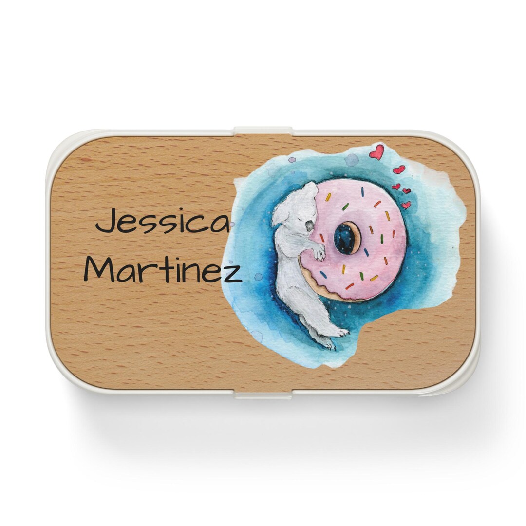 Personalized Bento Lunch Box With Whimsical Koala Donut Design, Cute ...