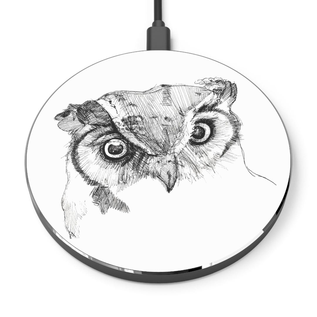 Owl Art Wireless Charger, Unique Phone Charging Pad, Nature Lover Gift ...