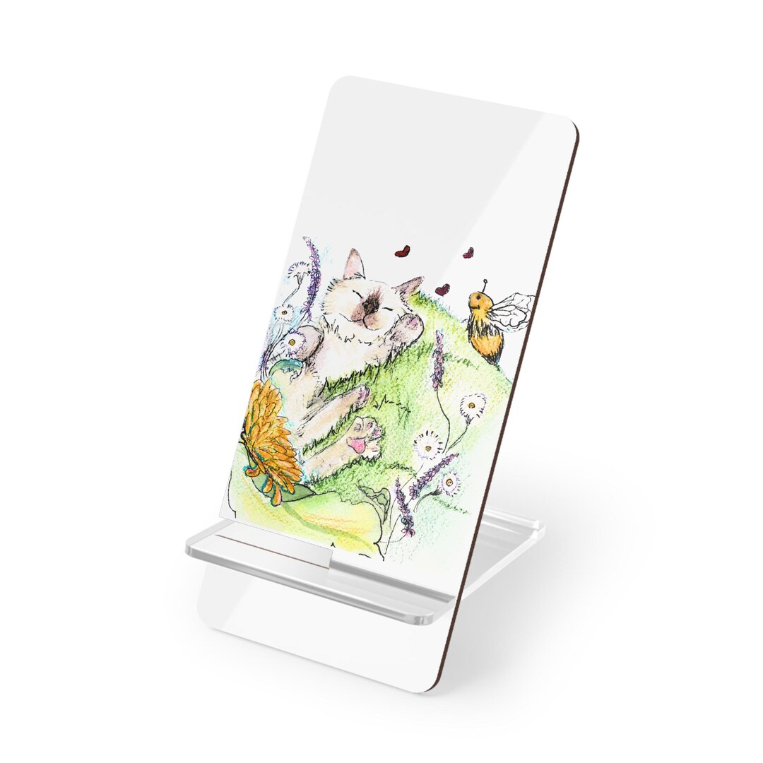 Cute Cat Mobile Display Stand, Smartphone Holder, Desk Organizer, Cat ...