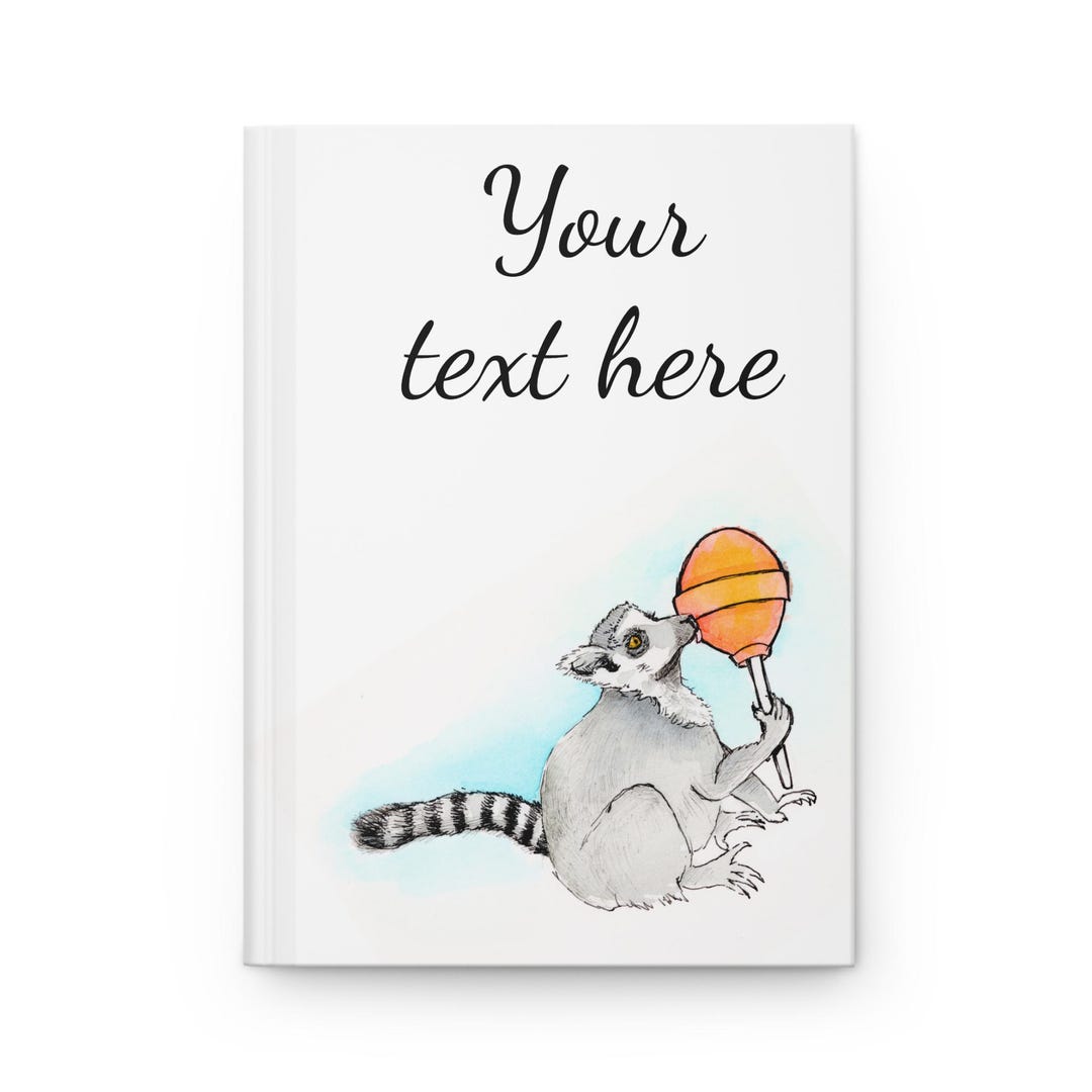 Personalized Lemur Hardcover Journal, Custom Gift for Writers ...