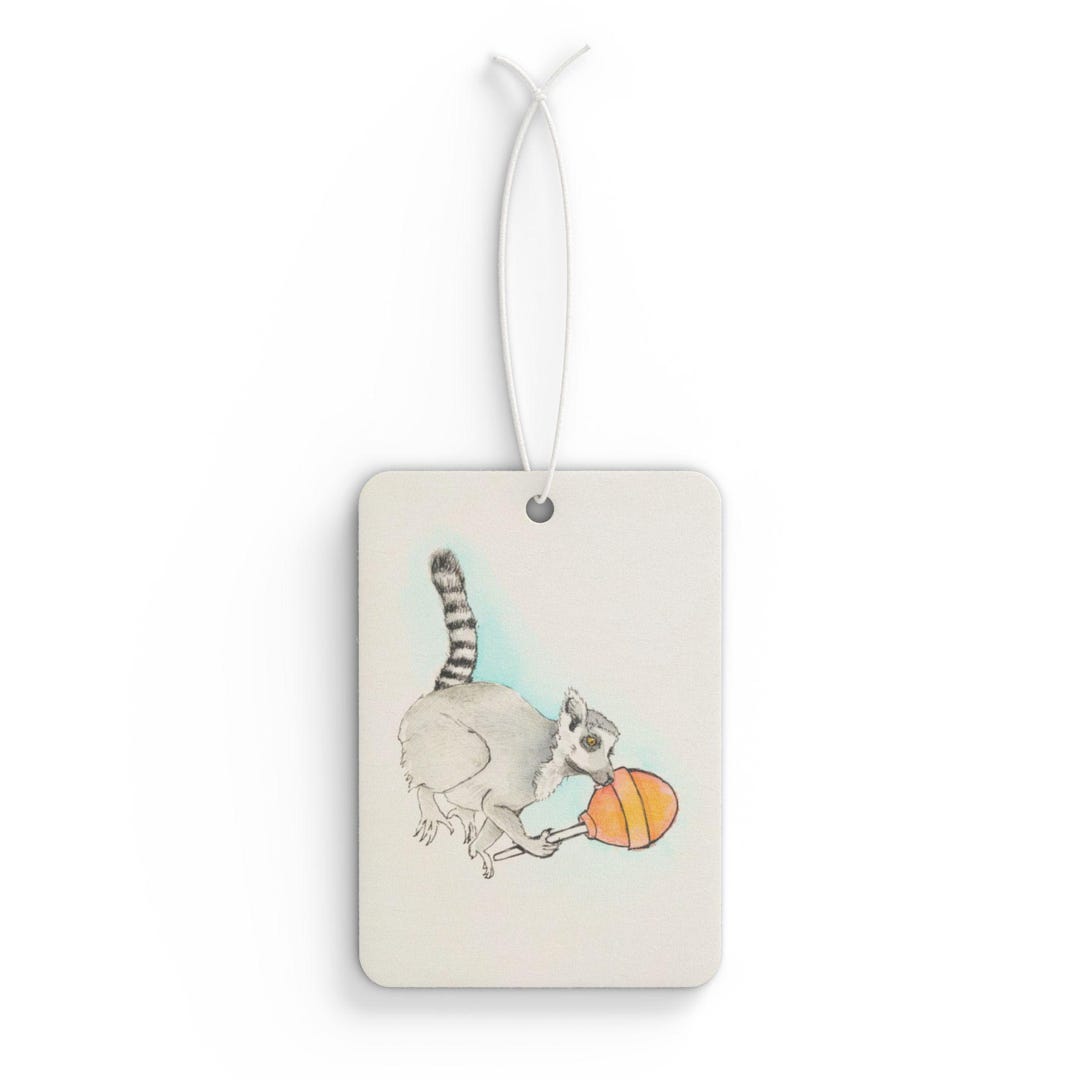 Cute Lemur Goofy Car Air Freshener, Fun Car Decor, Gift for Sports ...