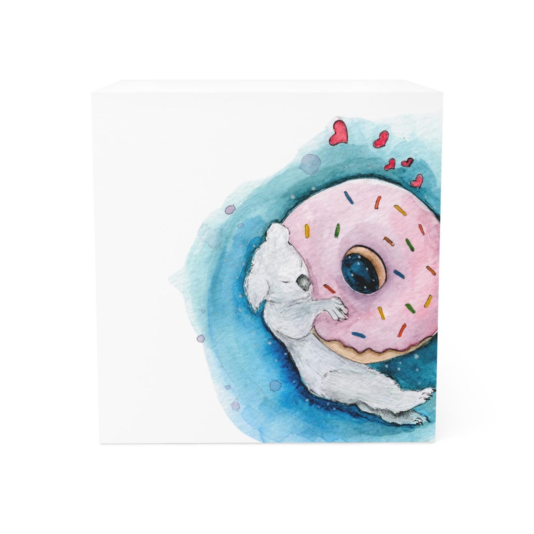 Cute Koala & Donut Note Cube - Adorable Sticky Notes for Sweet Moments ...