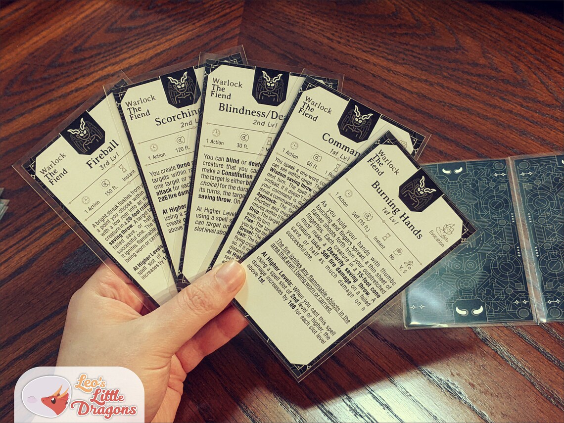 WARLOCK PATRON CARDS for Dnd 5e Form Fillable Pdfs Included - Etsy