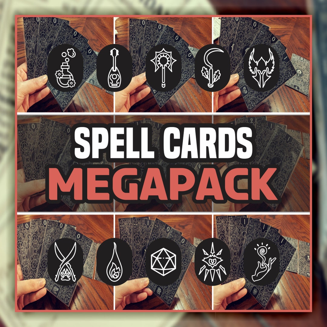 Dnd 5e Spell Cards MEGAPACK: All 900 Spells (printable) - Etsy