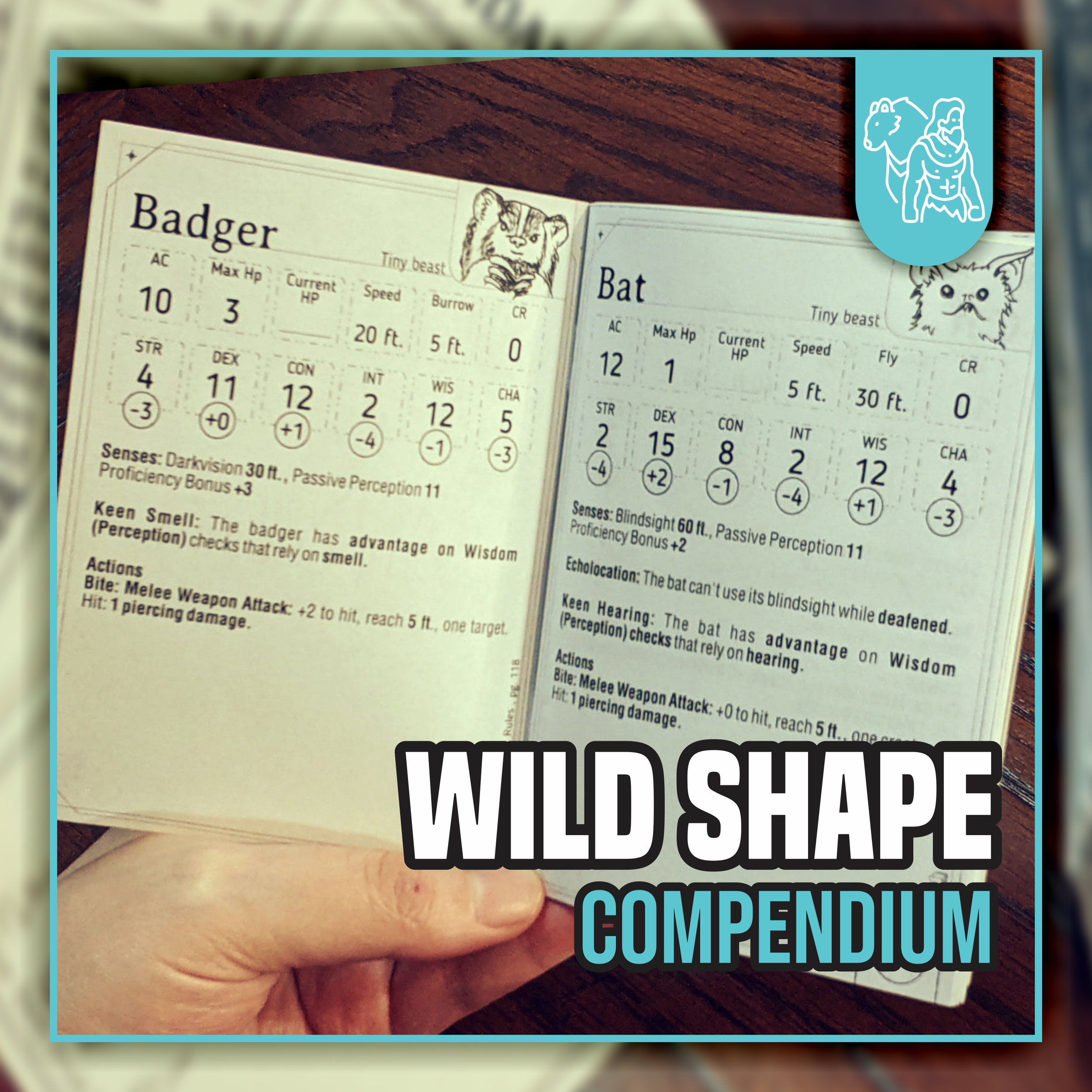 DRUID WILD SHAPE Booklet for DnD 5e | Form Fillable PDFs Included ...