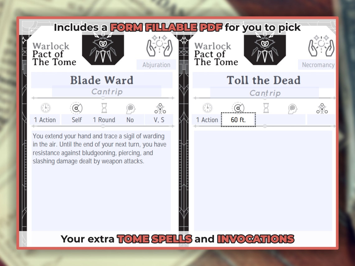 WARLOCK PATRON CARDS for Dnd 5e Form Fillable Pdfs Included - Etsy