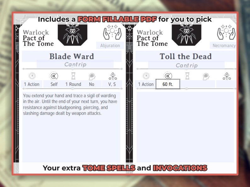 WARLOCK PATRON CARDS for Dnd 5e Form Fillable Pdfs Included - Etsy