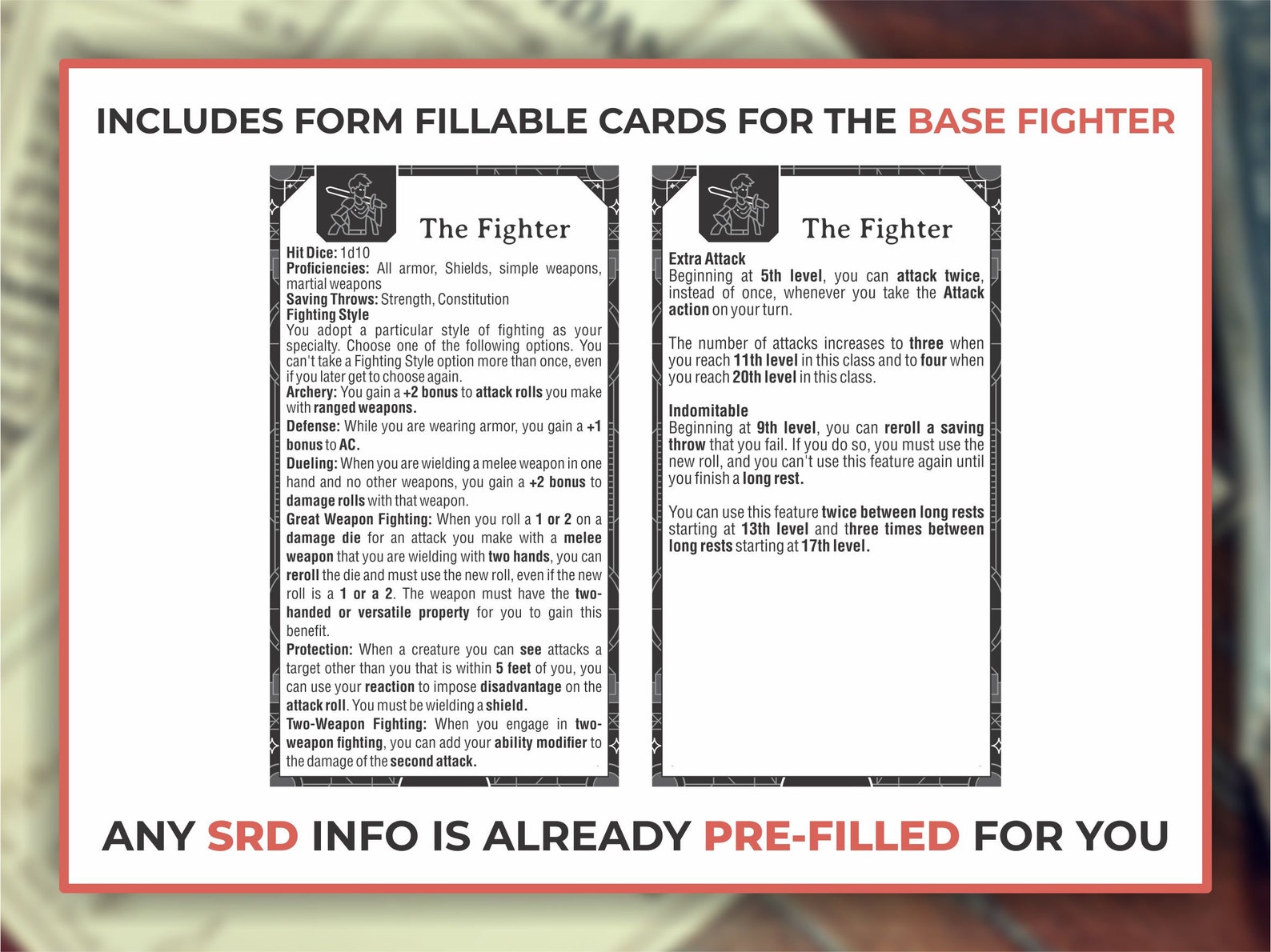 ARCANE ARCHER CARDS for Dnd 5e Form Fillable Pdfs Included - Etsy