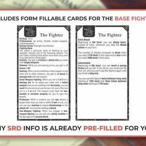 Arcane Archer Cards for Dnd 5e: Form Fillable Pdfs - Etsy