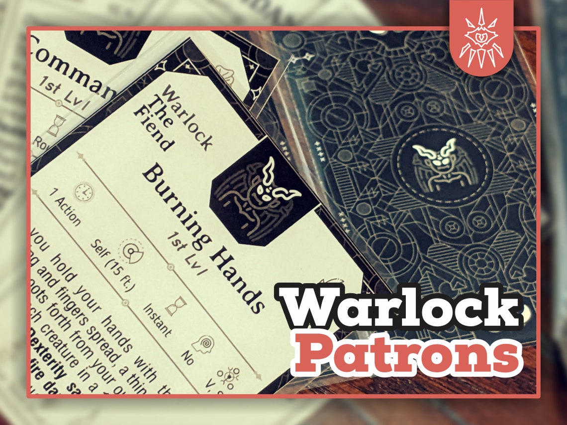 WARLOCK PATRON CARDS for Dnd 5e Form Fillable Pdfs Included | Etsy Canada