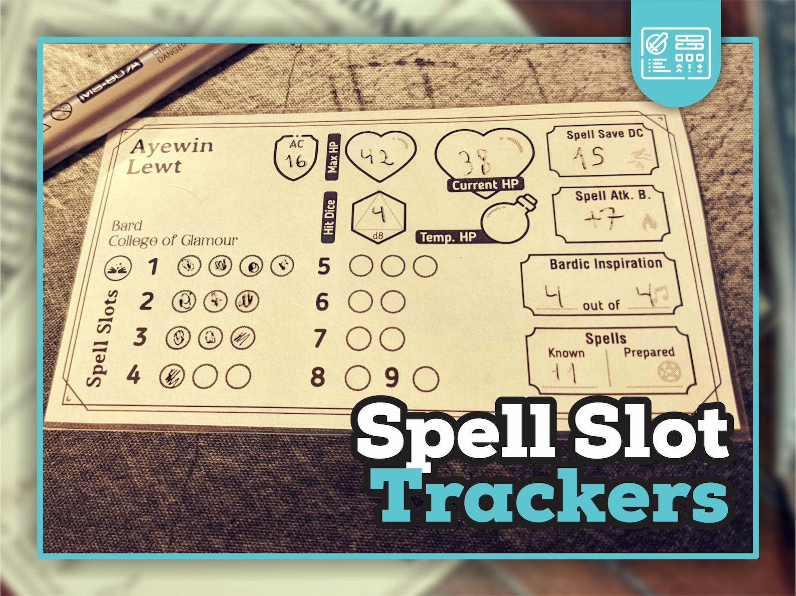SPELL SLOT TRACKERS for All Classes for Dnd 5e Form Fillable - Etsy
