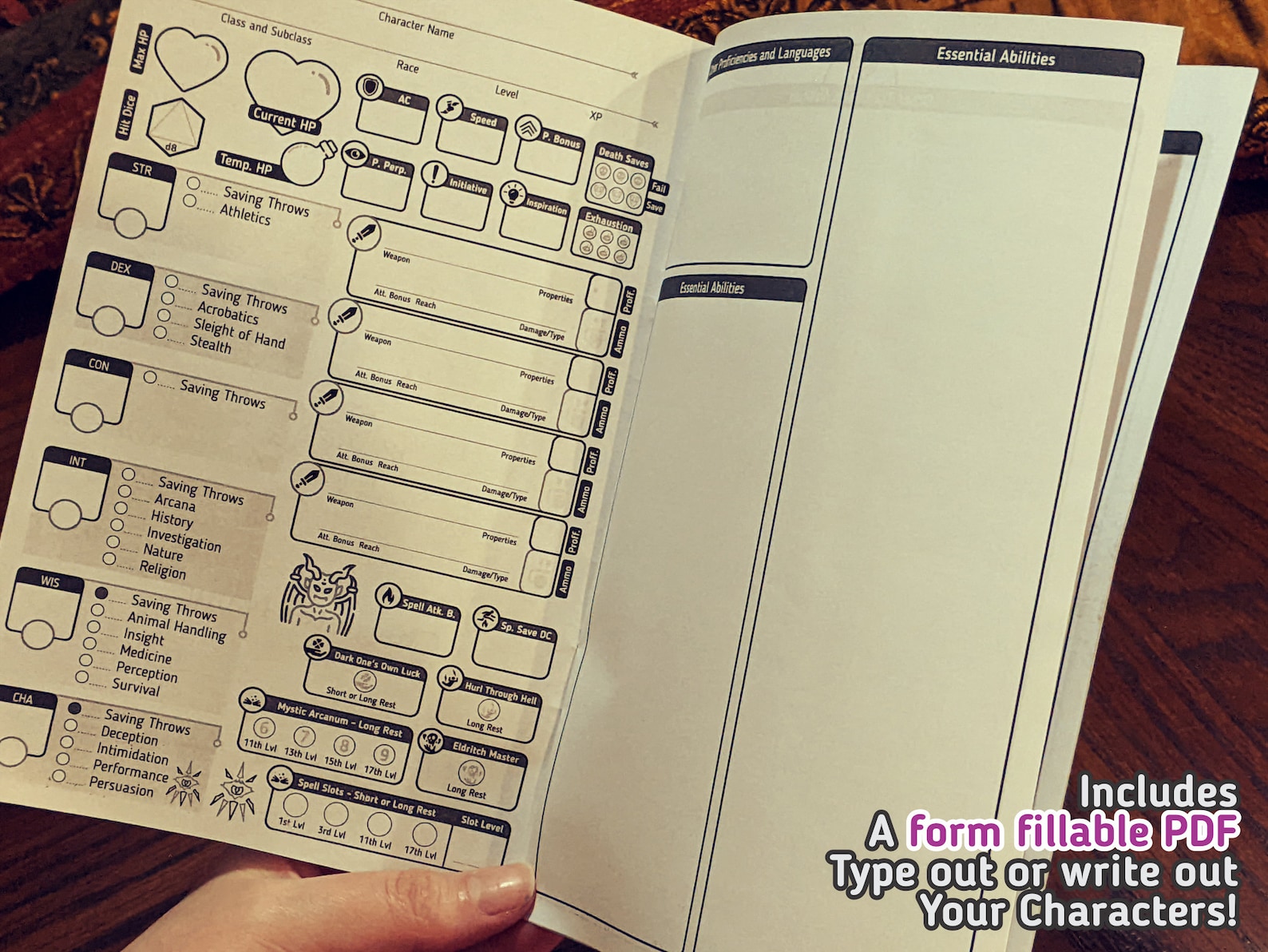 Form Fillable Pdf 5e Warlock Character Sheet - Printable Forms Free Online