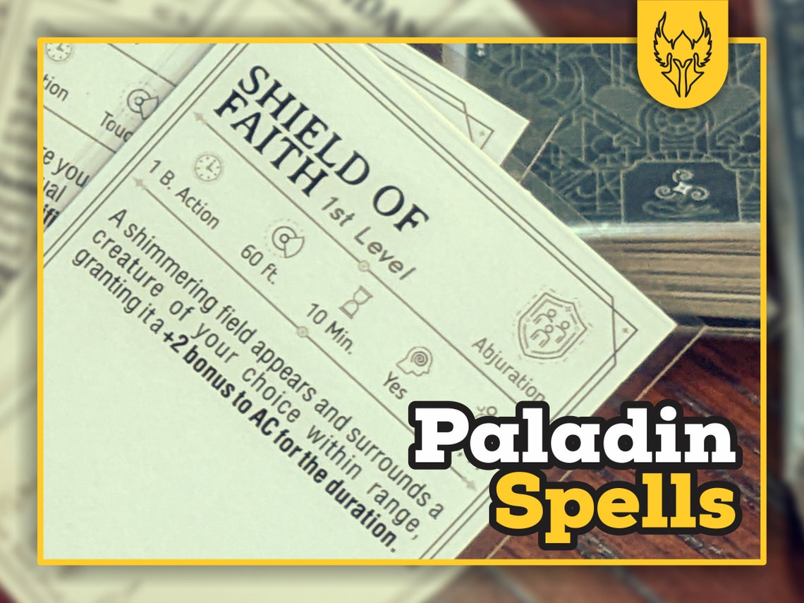 PALADIN Spell Cards for Dnd 5e Form Fillable Pdfs Included - Etsy