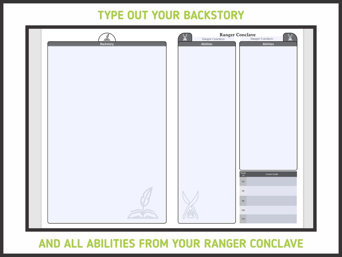 RANGER CHARACTER SHEET for Dnd 5e Form Fillable Pdf - Etsy Canada