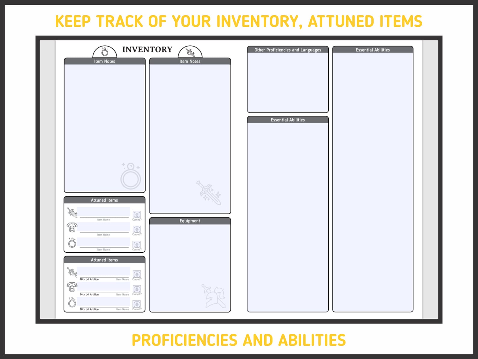 ARTIFICER CHARACTER SHEET for Dnd 5e Form Fillable Pdf | Etsy Singapore