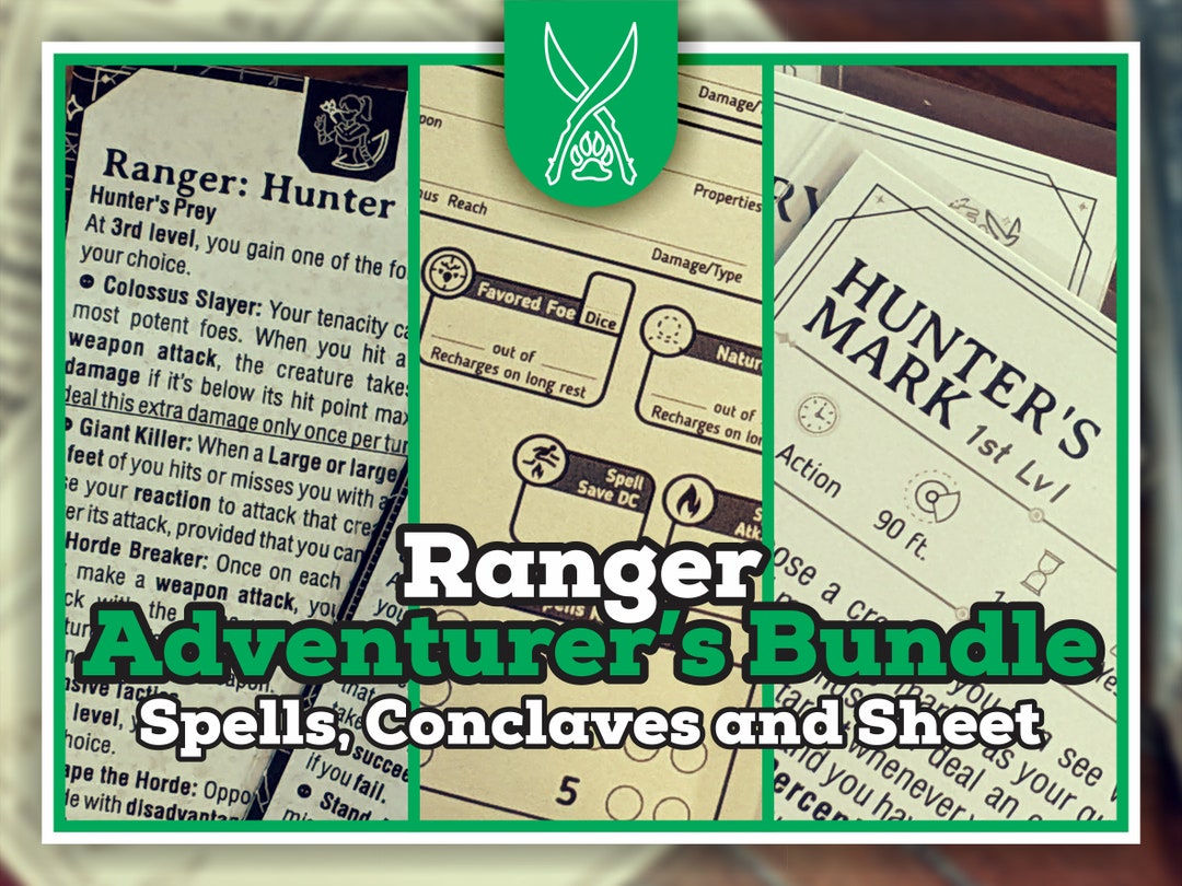 RANGER ADVENTURER'S BUNDLE for Dnd 5e - Etsy