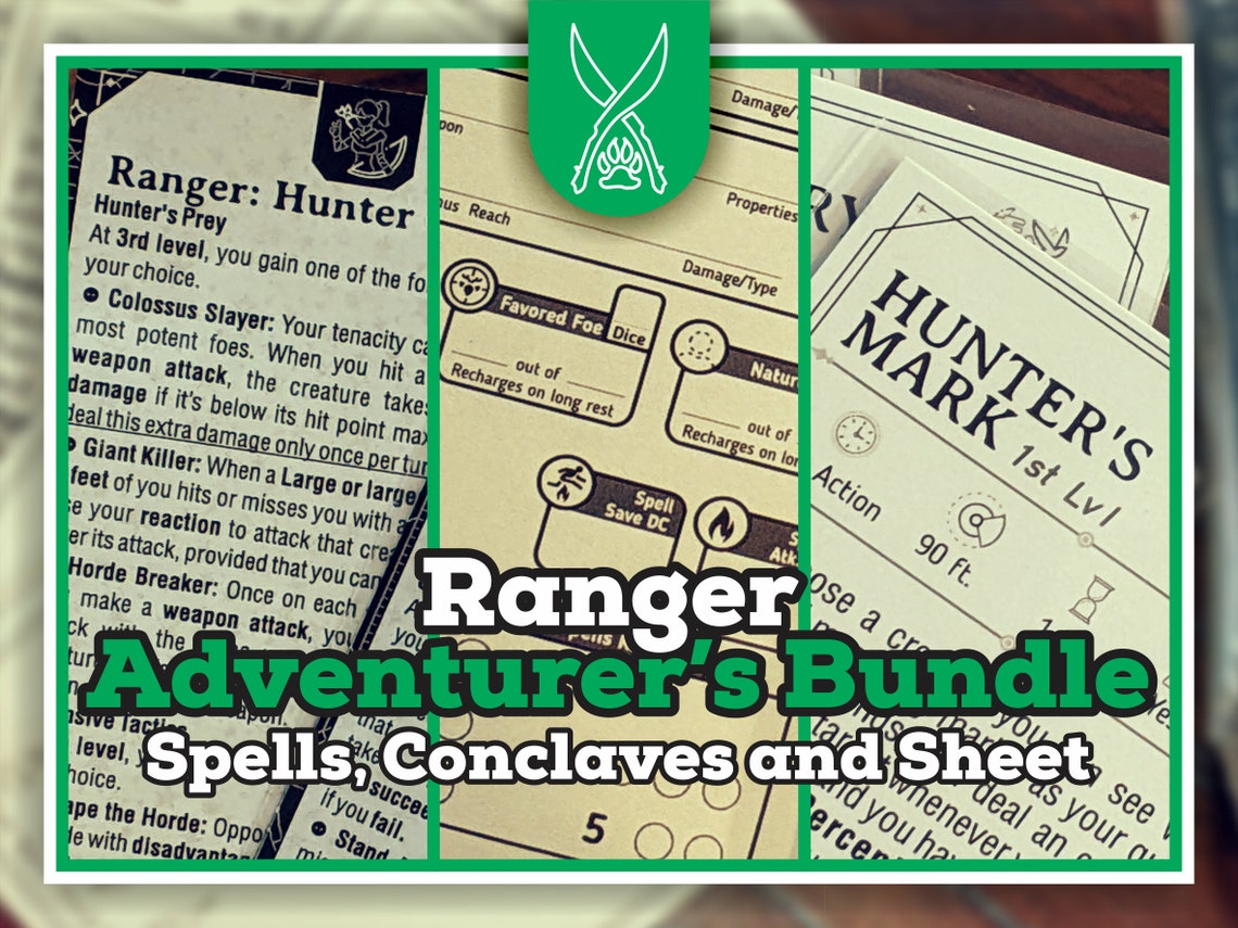 RANGER ADVENTURER'S BUNDLE for Dnd 5e - Etsy