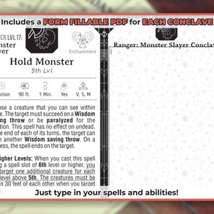 RANGER CONCLAVE CARDS for Dnd 5e | Form Fillable Pdfs Included ...