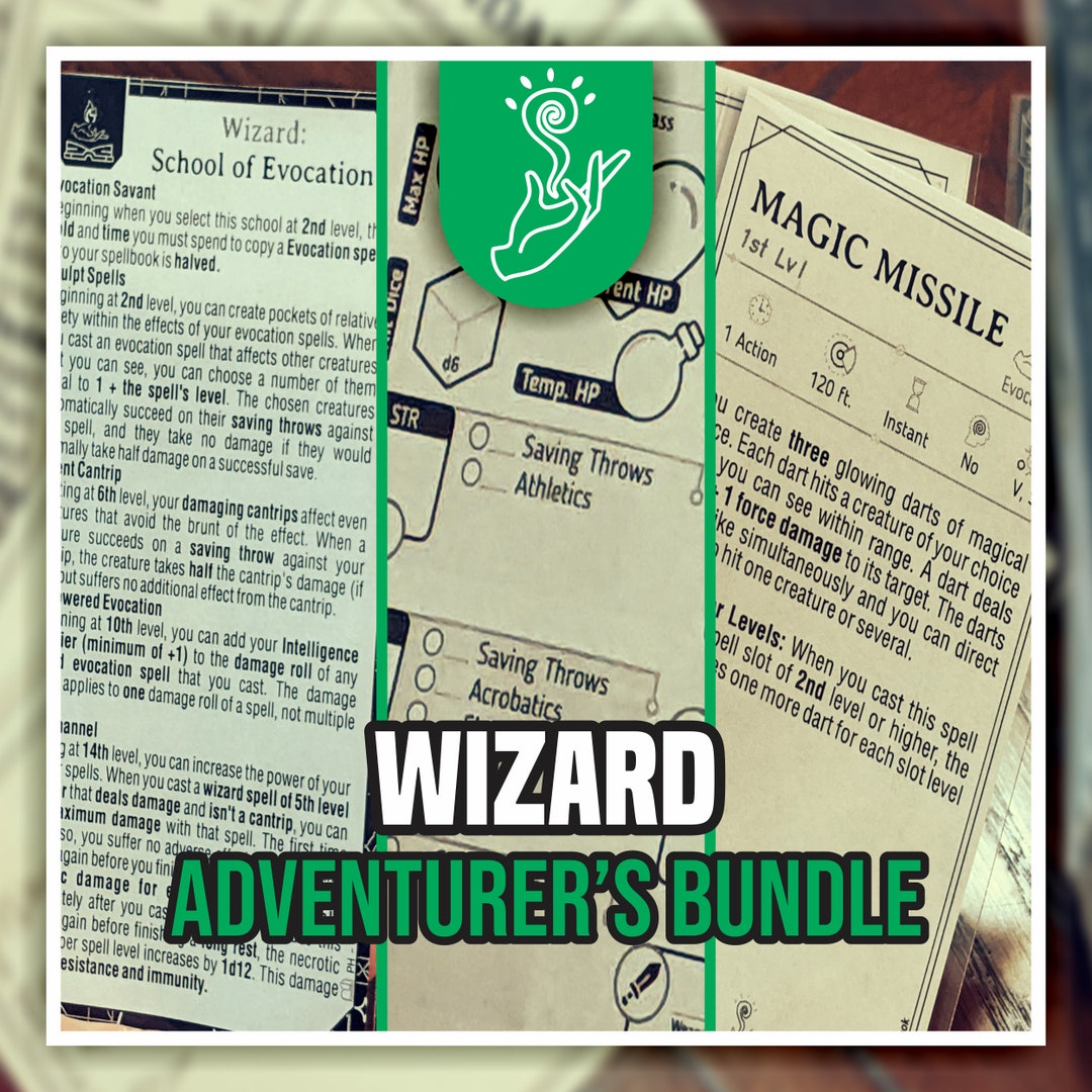 WIZARD ADVENTURER'S BUNDLE for Dnd 5e - Etsy