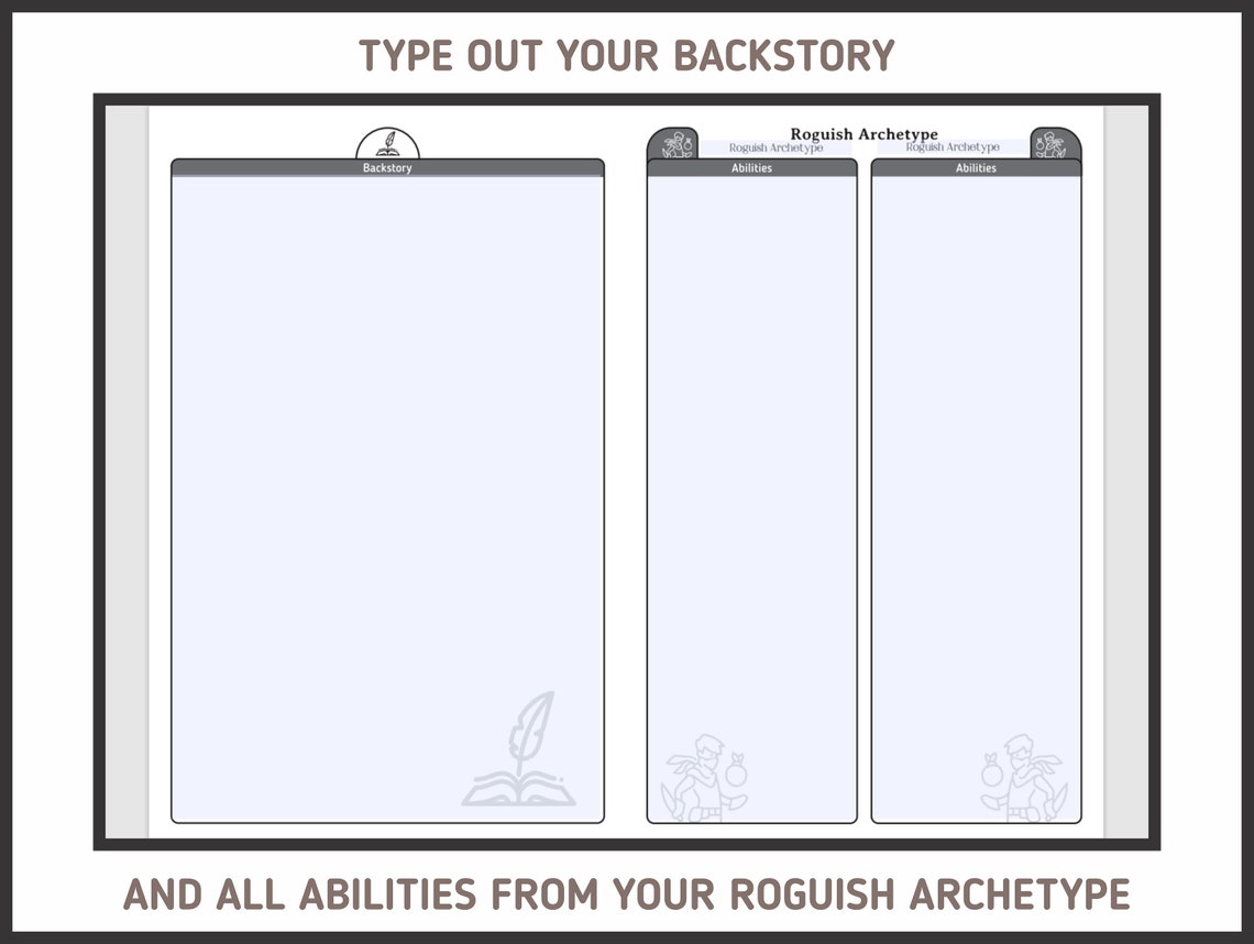 ROGUE CHARACTER SHEET for Dnd 5e Form Fillable Pdf | Etsy Singapore