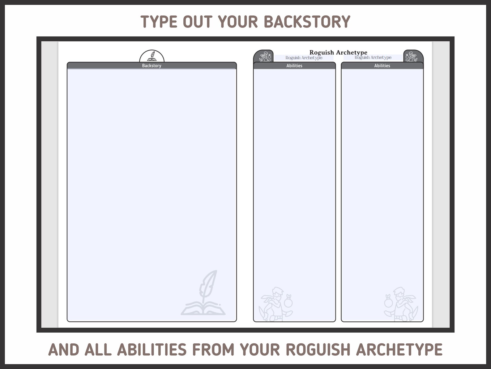 ROGUE CHARACTER SHEET for Dnd 5e Form Fillable Pdf - Etsy