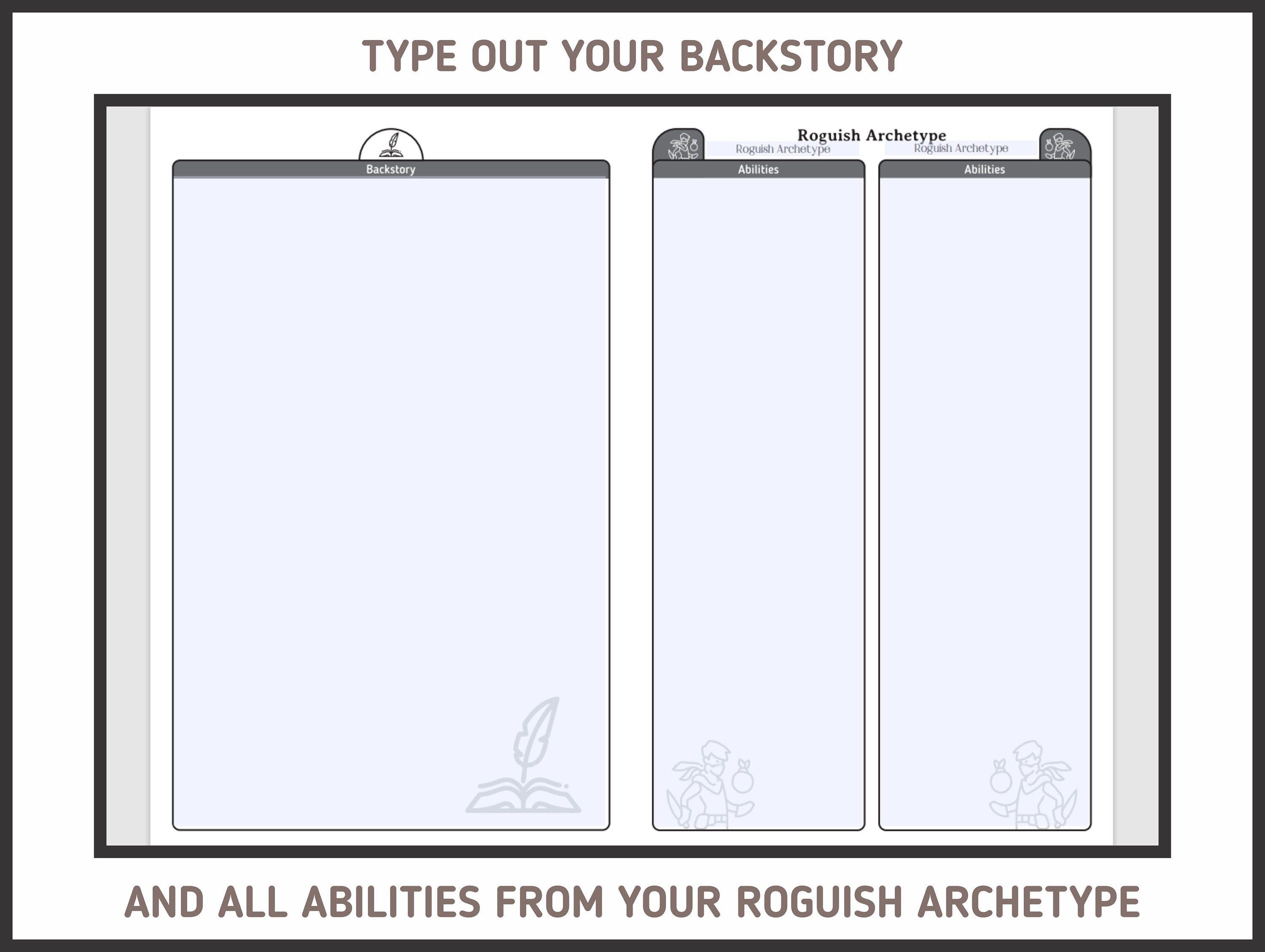 ROGUE CHARACTER SHEET for DnD 5e | Form Fillable Pdf | Dungeons and ...