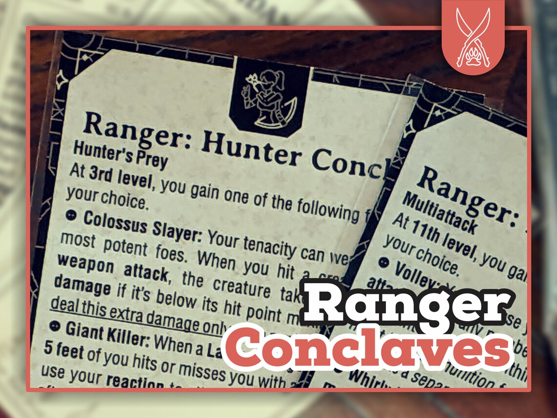 RANGER CONCLAVE CARDS for Dnd 5e Form Fillable Pdfs Included | Etsy