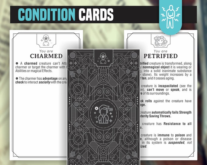 Dnd Printable Condition Token Cards for Dnd 5e // RPG Digital Download ...