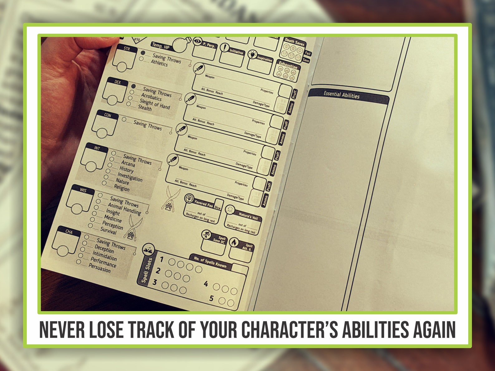 Ranger 5e Character Sheet: Form Fillable D&D Journal (PDF) - Etsy