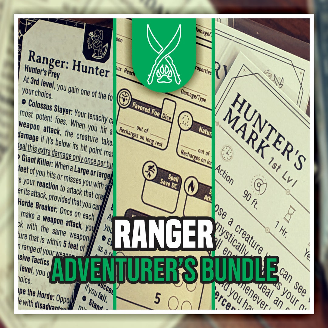 RANGER ADVENTURER'S BUNDLE for Dnd 5e - Etsy