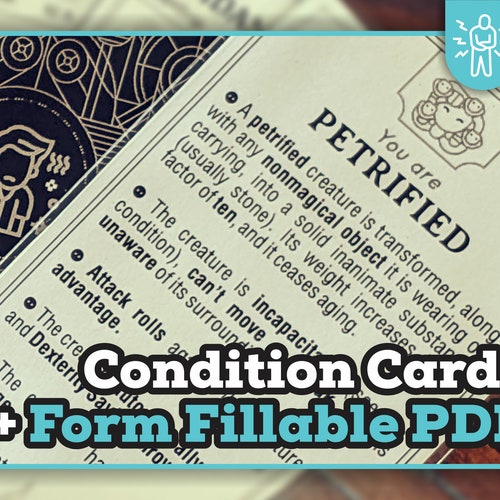 CONDITION CARDS for Dnd 5e Form Fillable Pdfs Included - Etsy Australia
