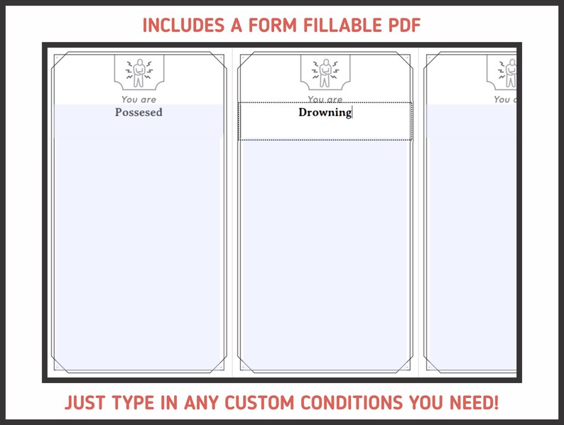 CONDITION CARDS for Dnd 5e Form Fillable Pdfs Included - Etsy