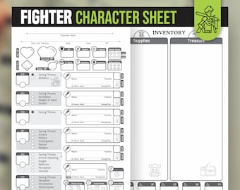 Dnd 5e Character Sheet Fighter Printable and Fillable PDF D&D 5e - Etsy UK