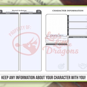 FIGHTER CHARACTER SHEET for Dnd 5e | Form Fillable Pdf | Dungeons and ...