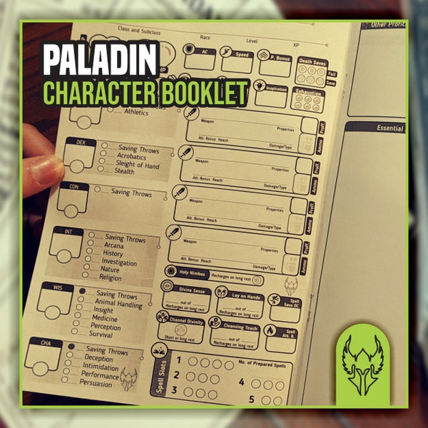 Dnd 5e Paladin Character Sheet - Etsy