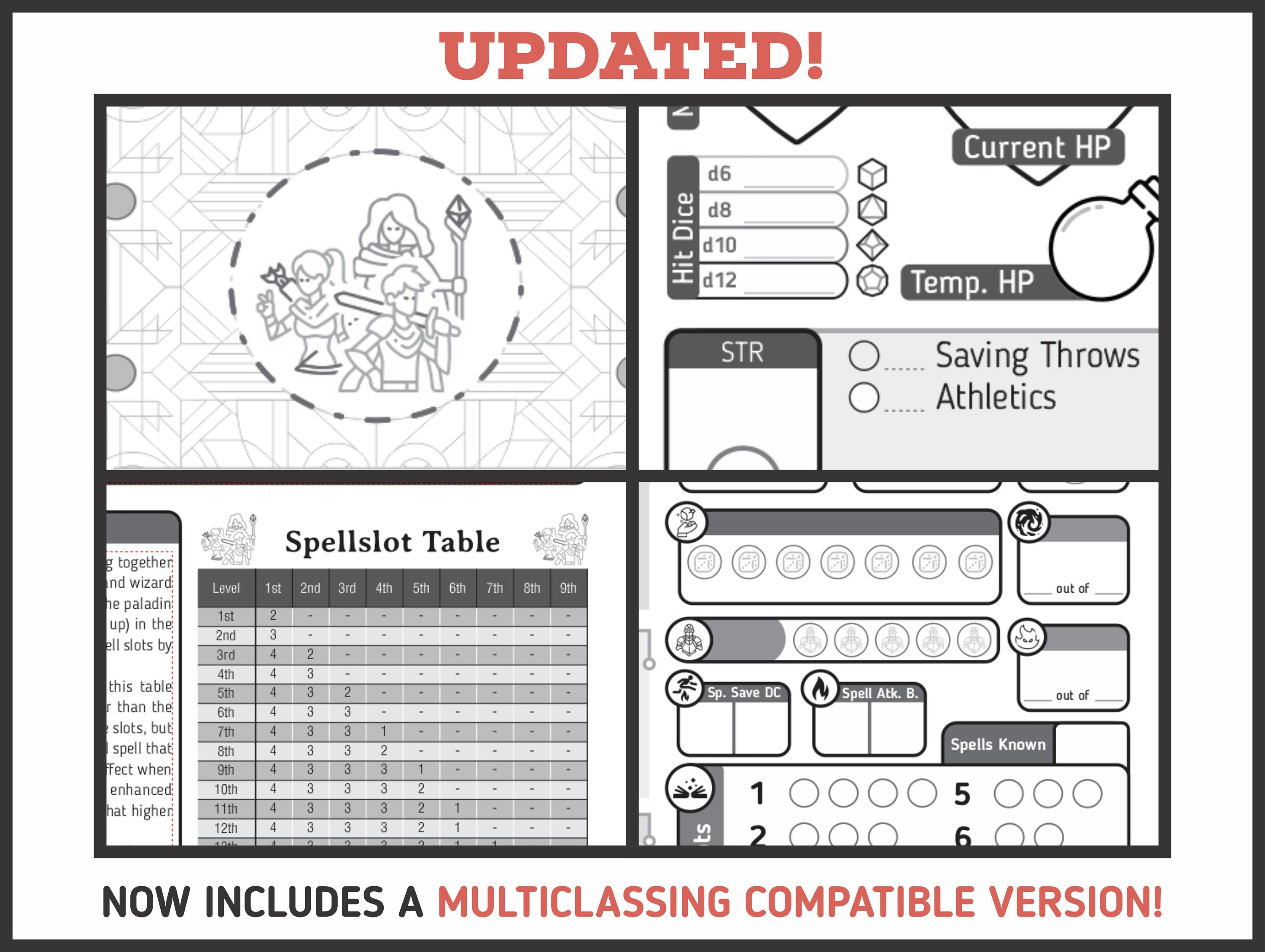 FIGHTER CHARACTER SHEET for Dnd 5e Form Fillable Pdf | Etsy Canada