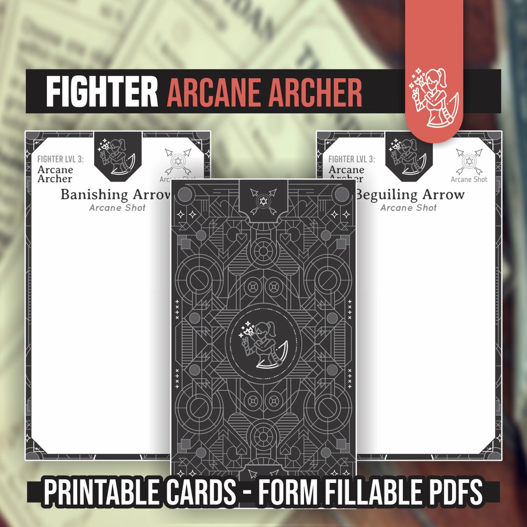 Arcane Archer Cards for Dnd 5e: Form Fillable Pdfs - Etsy