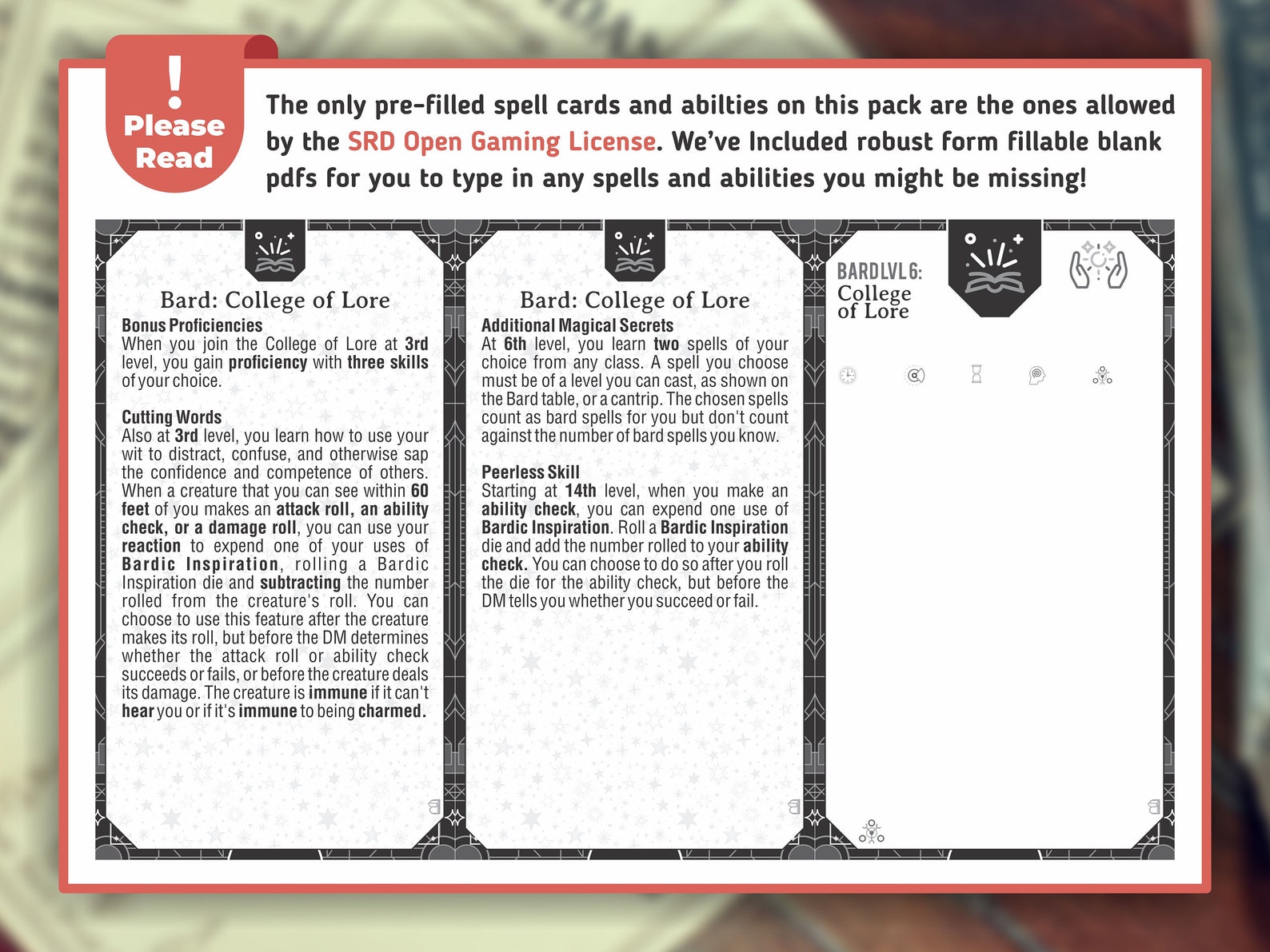 WARLOCK PATRON CARDS for Dnd 5e Form Fillable Pdfs Included - Etsy