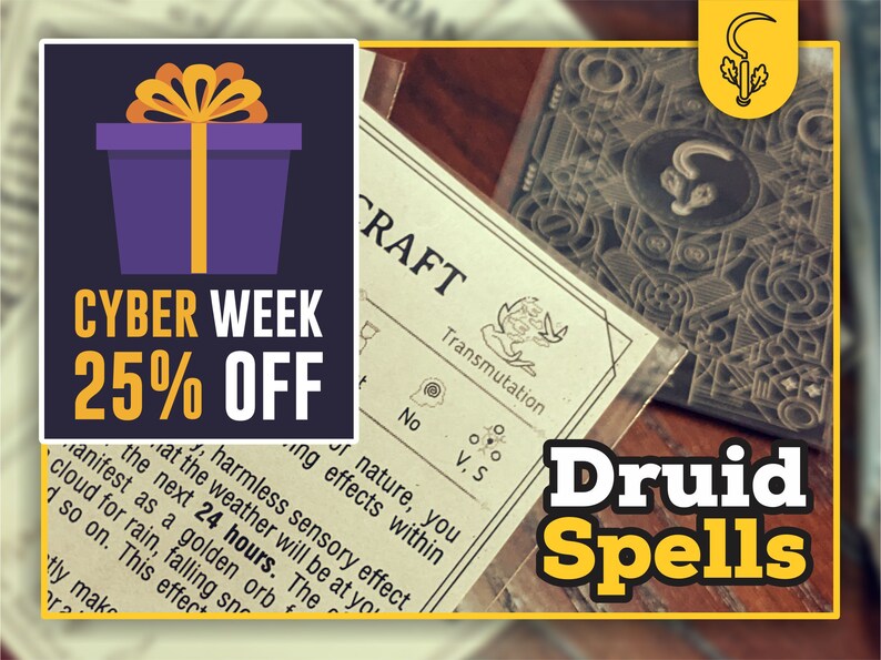 DRUID Spell Cards for Dnd 5e Form Fillable Pdfs Included - Etsy