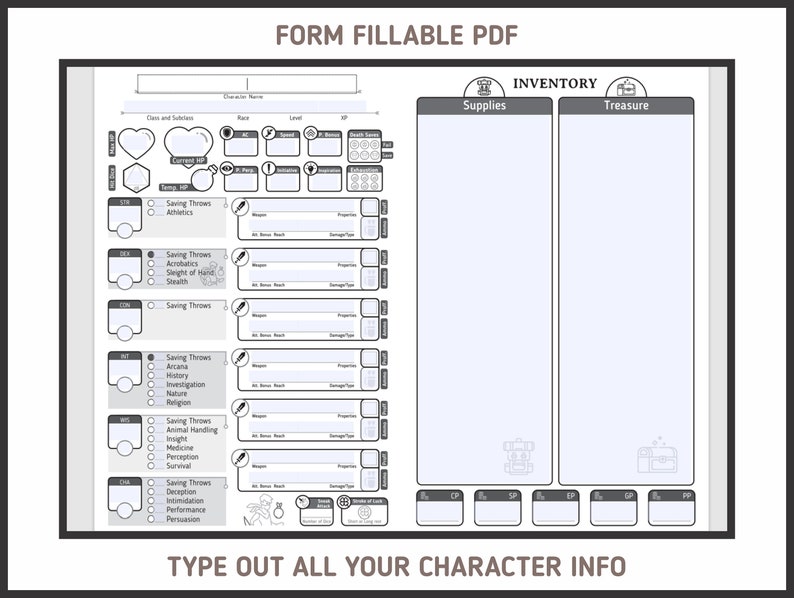 Form Fillable Assassin Rogue Character Sheet - Printable Forms Free Online