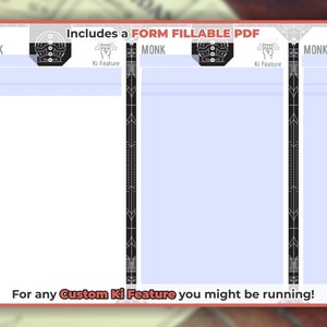 MONK KI FEATURES for Dnd 5e | Form Fillable Pdfs Included | Dungeons ...