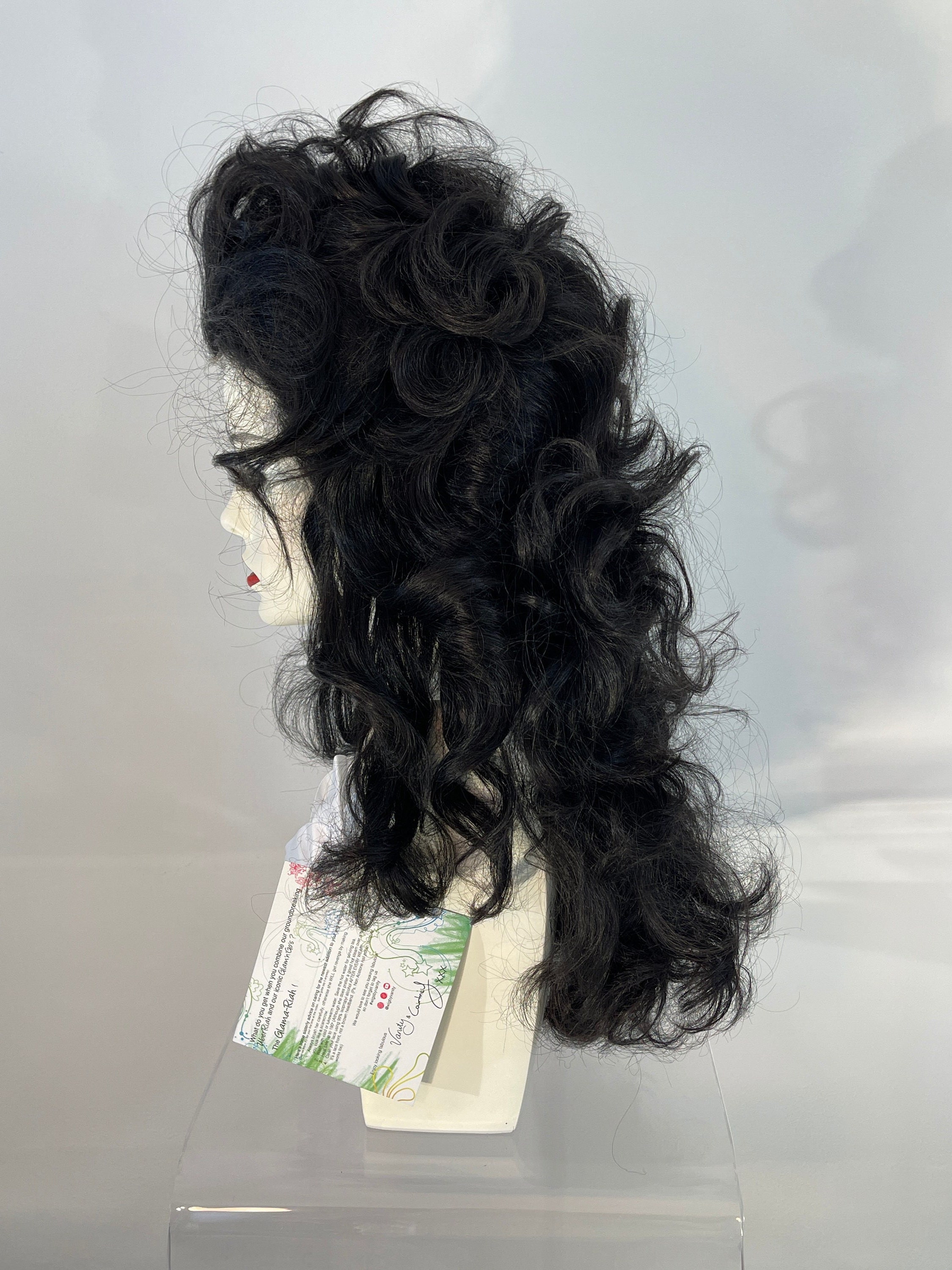 Wigs by Vanity Deluxe Dolly Swiss Lace in Midnight Black - Etsy