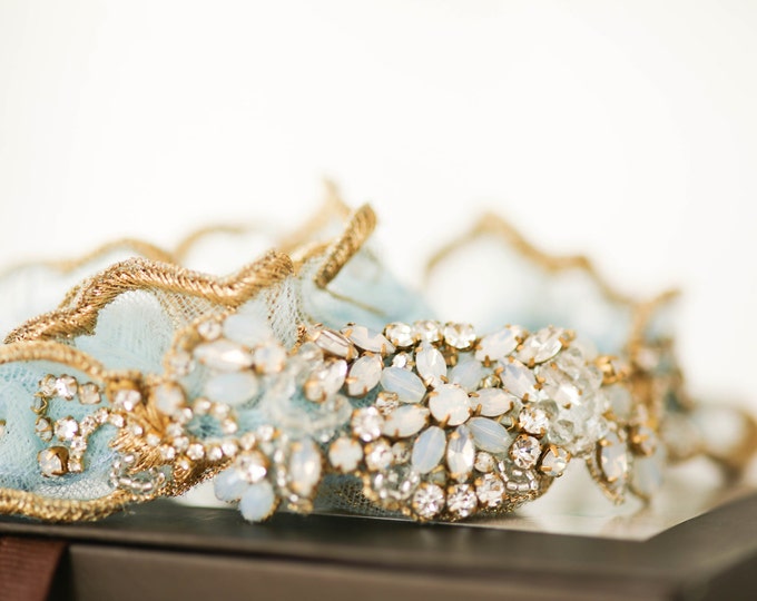 Blue Wedding Garter, Wedding Garter Gold, Bridal Garter Set, Something ...
