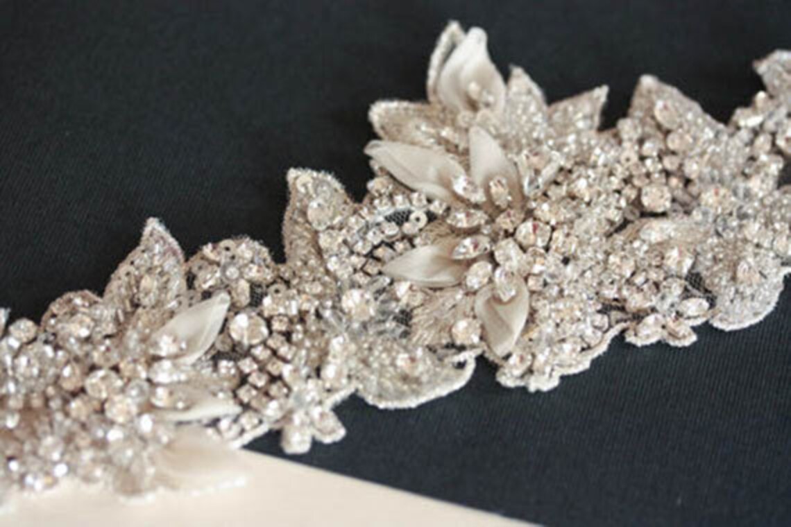 Beaded Bridal Sash for Wedding Dress Bridal Belt and Sash - Etsy