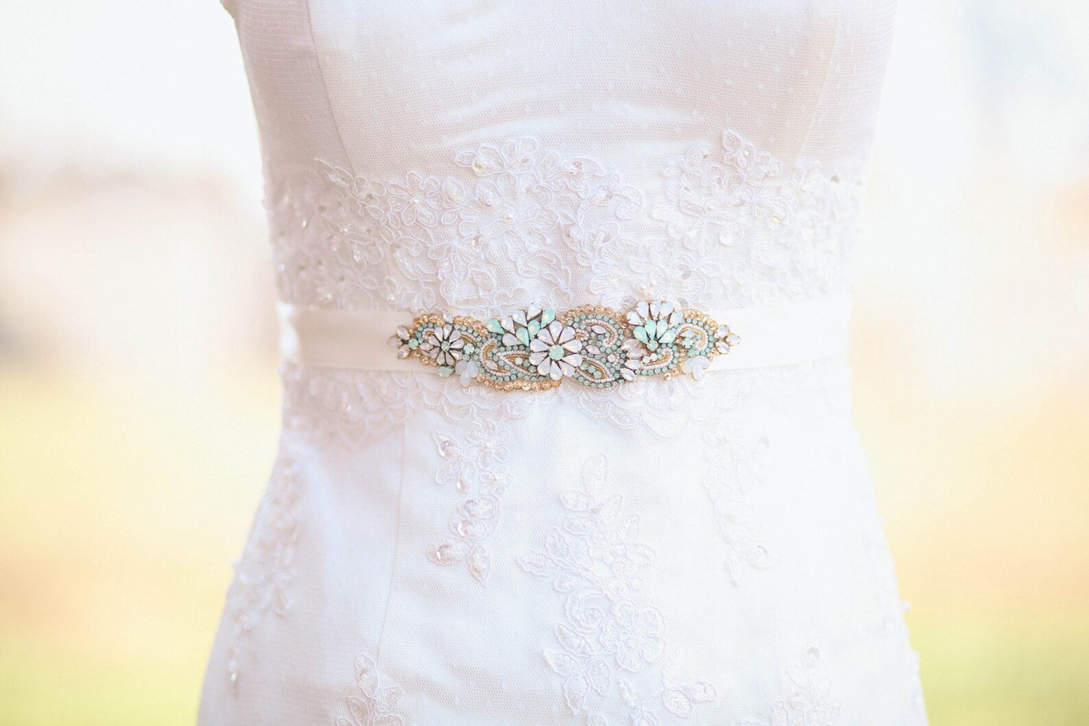Opal Sea Blue Wedding Belt Bridal Belt Opal Blue Wedding | Etsy