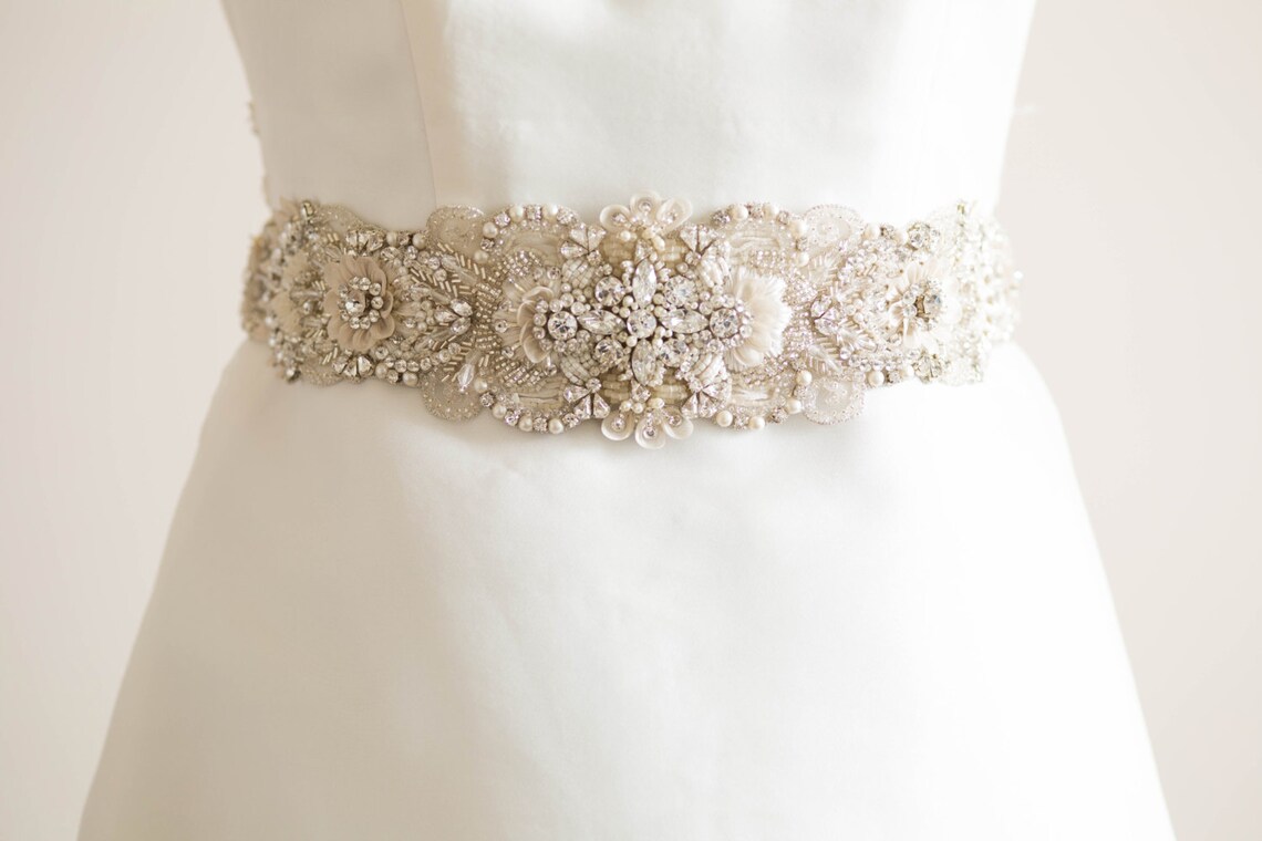 Bridal Belt Crystal Wedding Dress Belt With Crystal and - Etsy