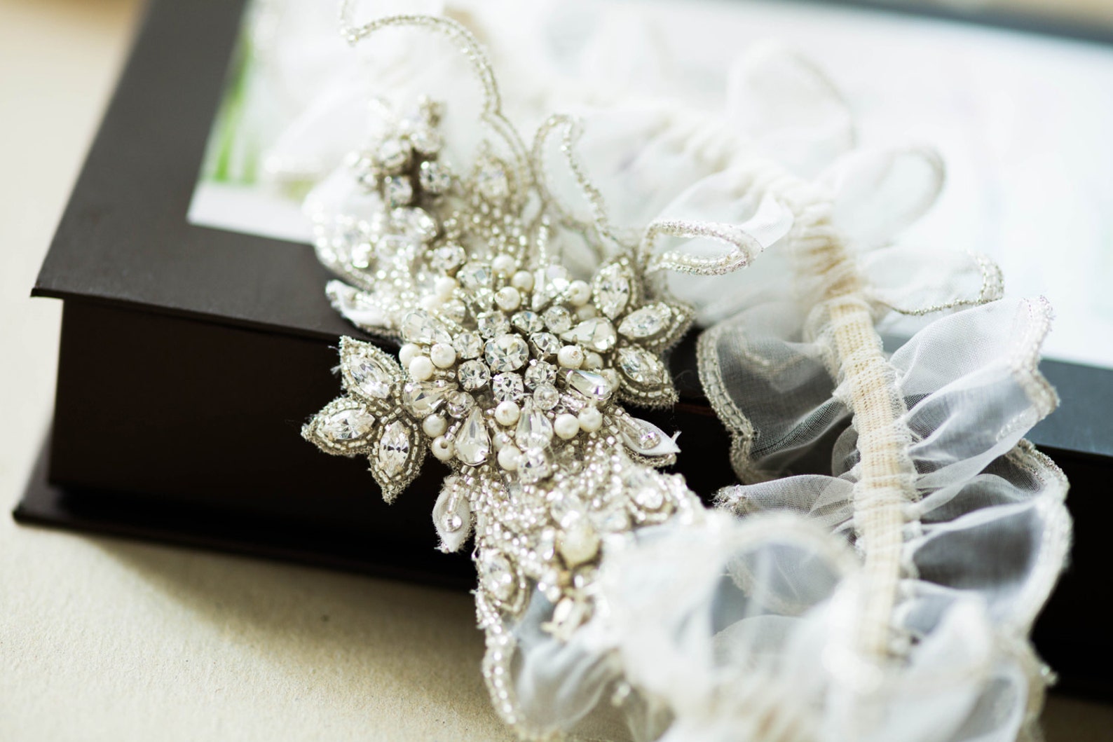 Offwhite Organza Wedding garter set Bridal Garters Style | Etsy