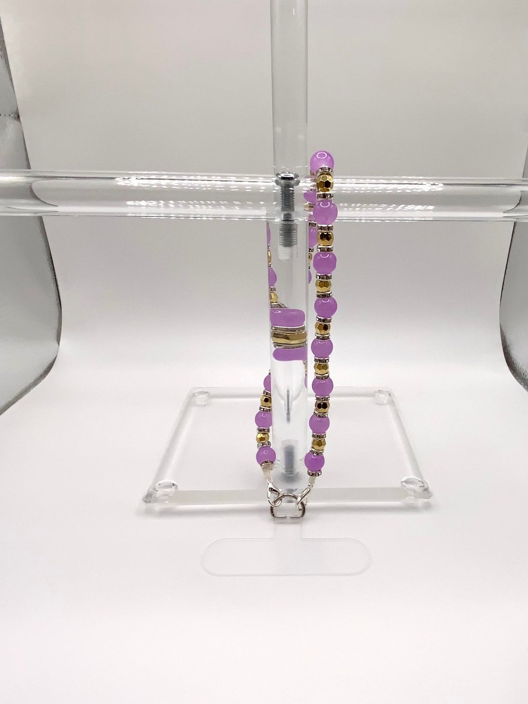 11" Hand Beaded Cell Phone Bracelet Lanyard W/ Case Tab | Never Drop ...