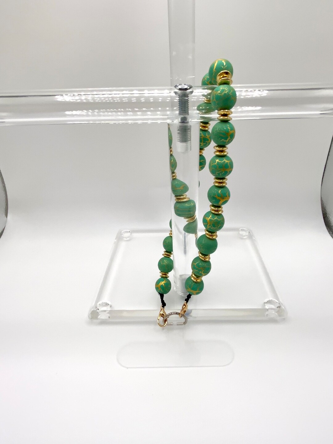 11" Hand Beaded Cell Phone Bracelet Lanyard W/ Case Tab | Never Drop ...